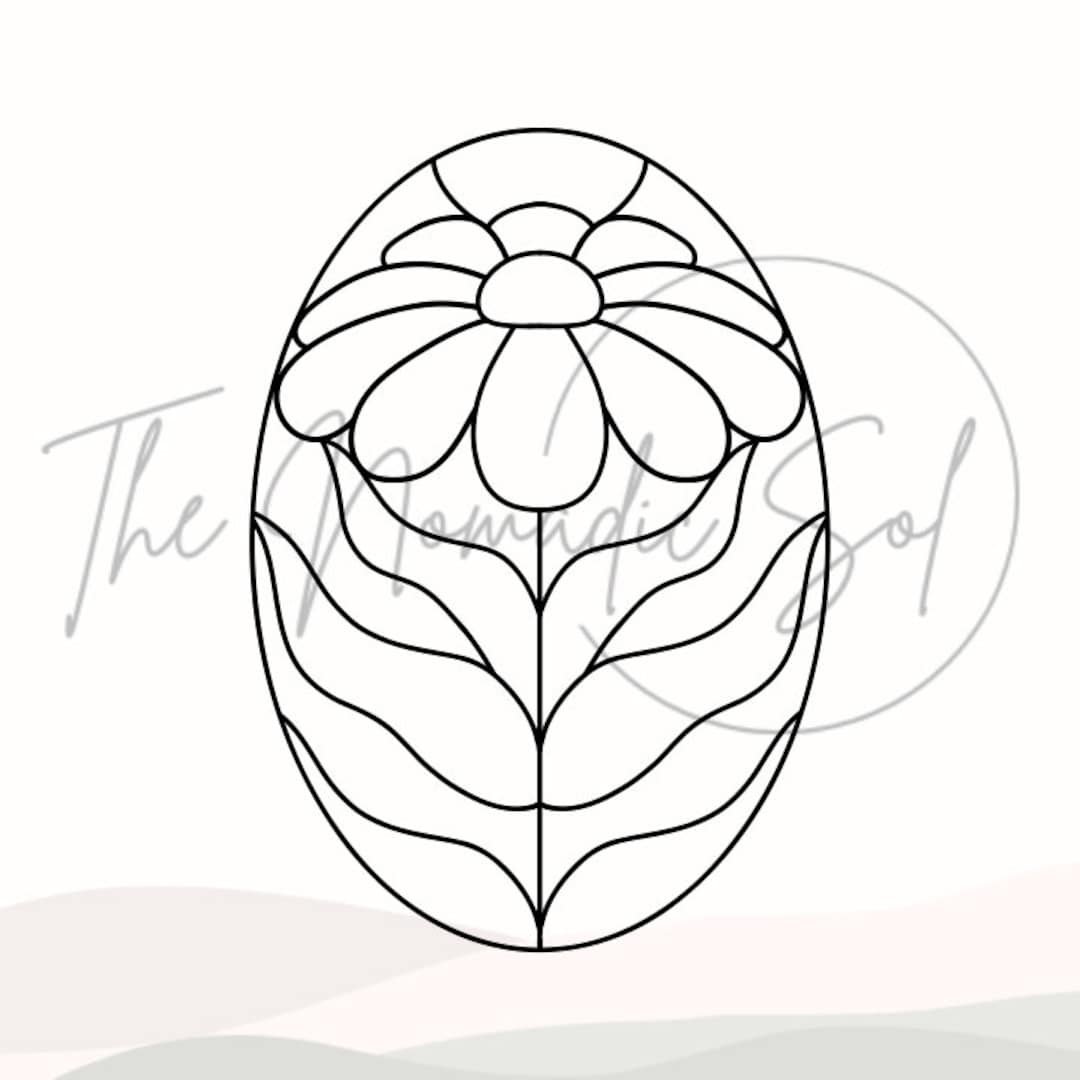 Folk Daisy Pattern Stained Glass PDF Digital File - Etsy