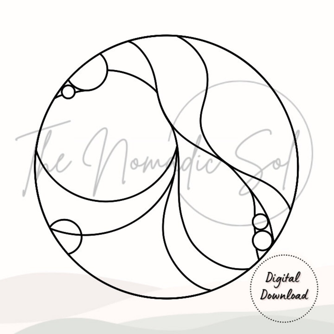 Abstract Circles Pattern Stained Glass PDF Digital File - Etsy