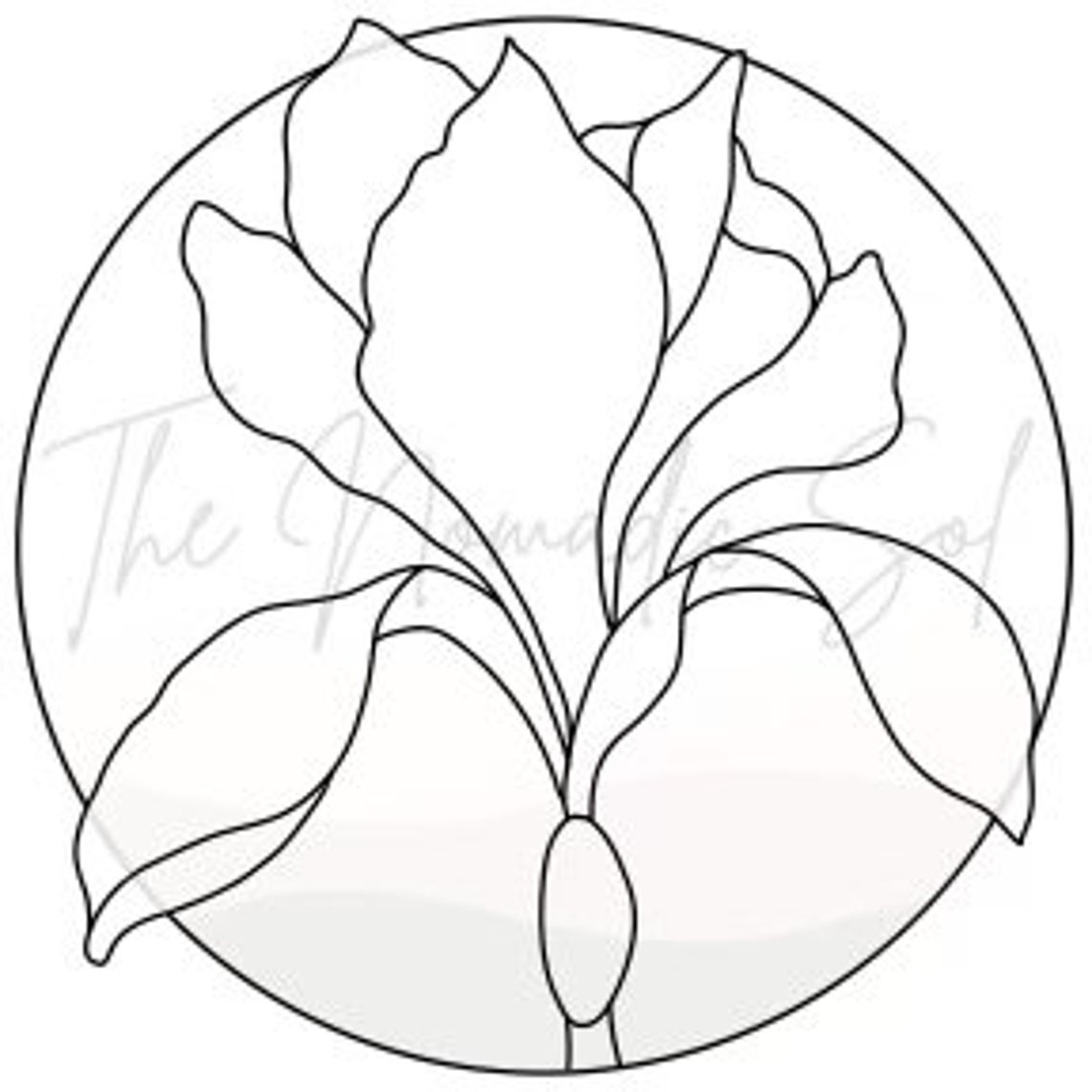 Iris Flower Pattern Stained Glass PDF Digital File - Etsy