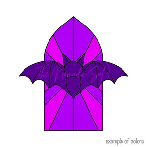 Gothic Bat Window Pattern Stained Glass PDF Digital File - Etsy