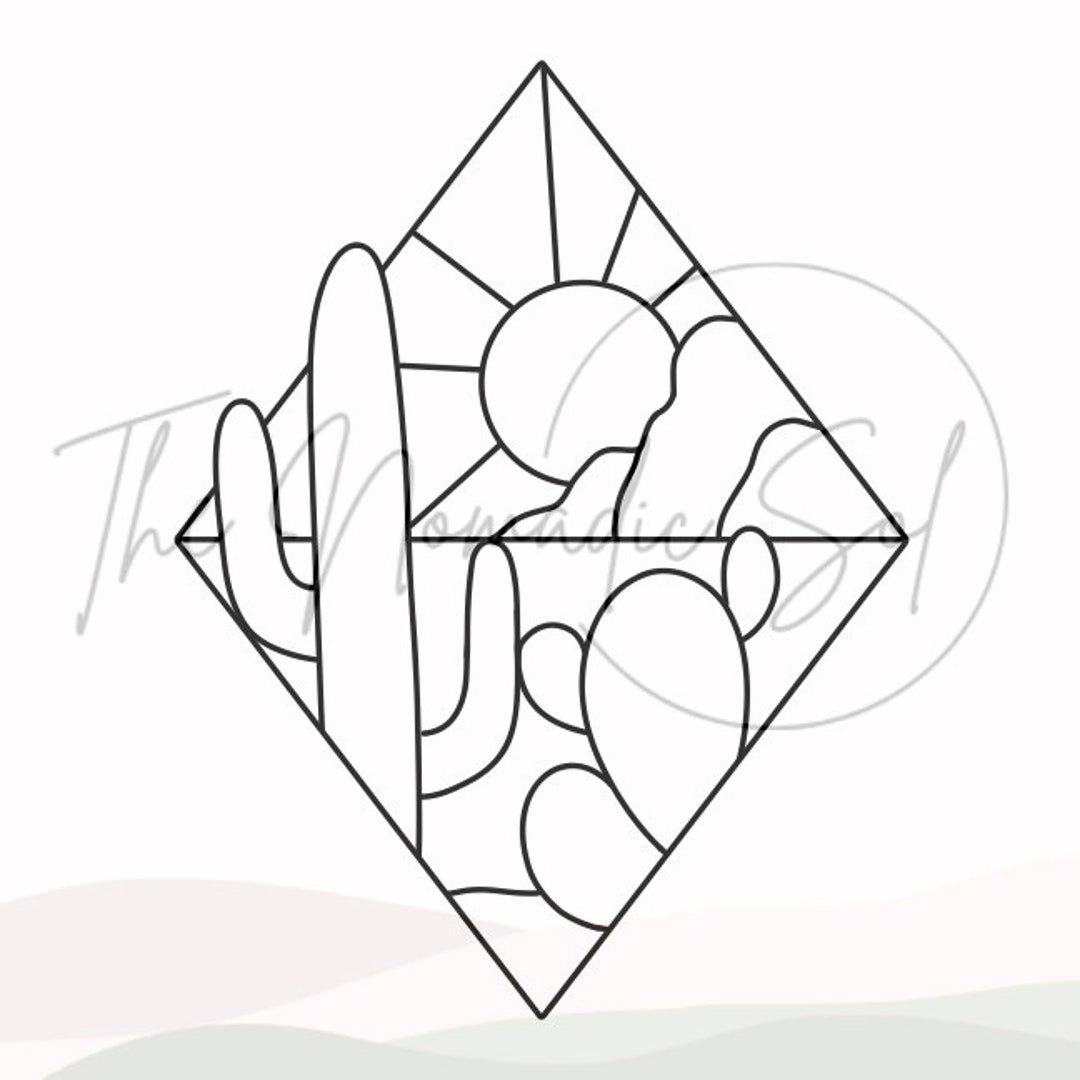 Desert Landscape Pattern Stained Glass Jpg Digital File - Etsy