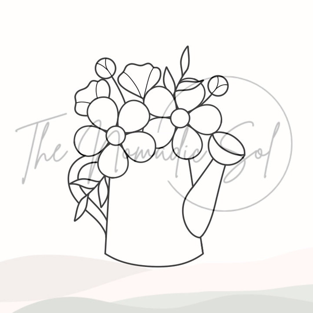 Watering Can Bouquet Pattern Stained Glass PDF Digital File - Etsy