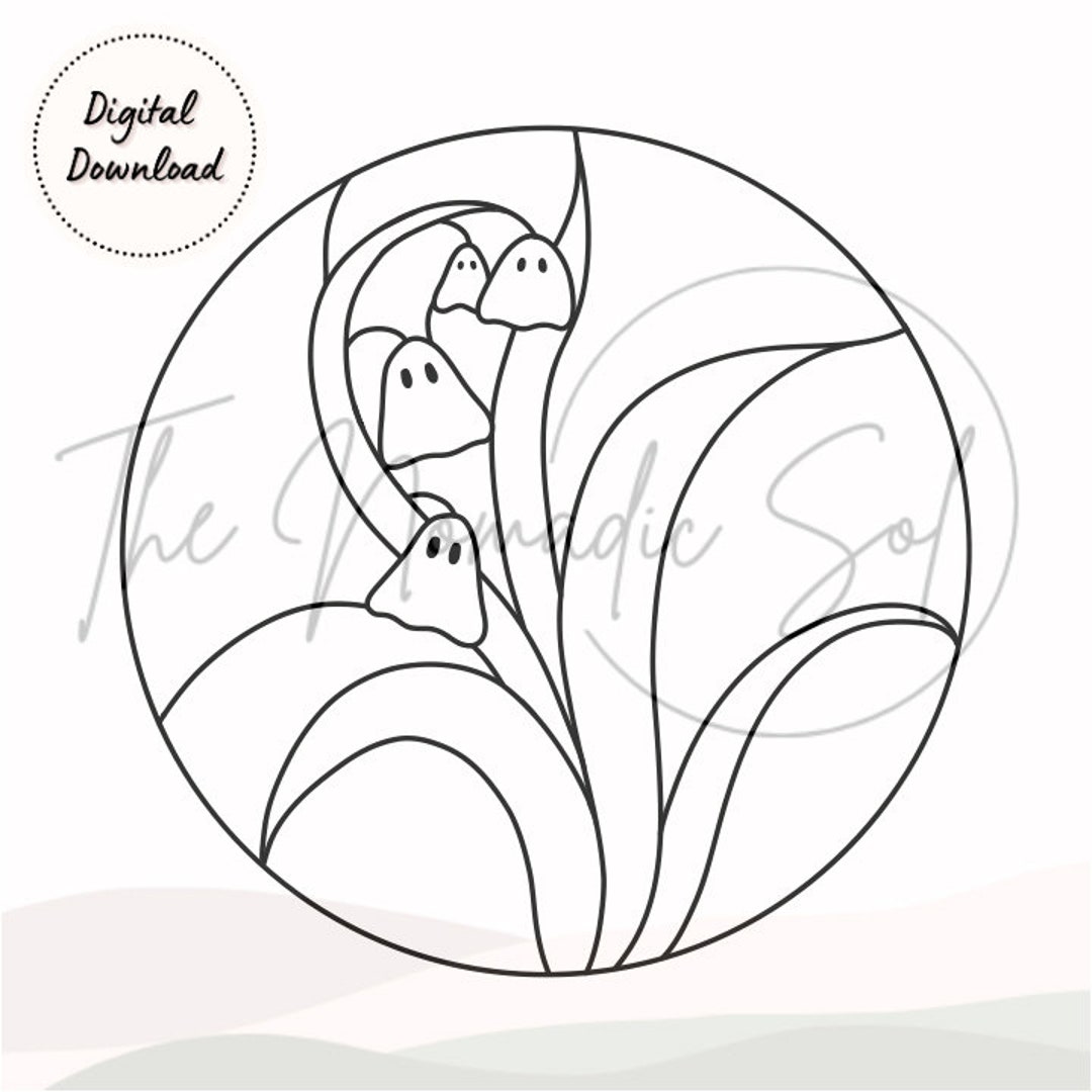Spooky Ghost Flowers Pattern Stained Glass PDF Digital File - Etsy