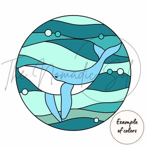 Abstract Humpback Whale Pattern Stained Glass PDF Digital File- 2 ...