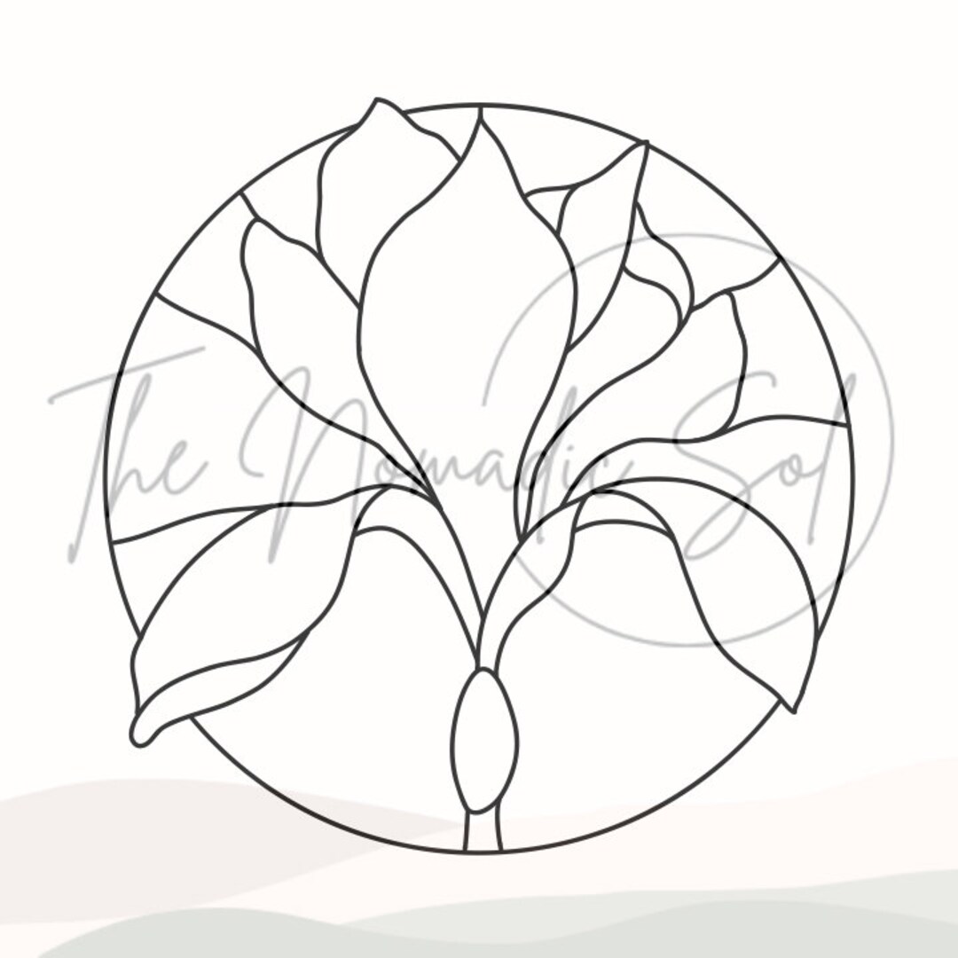 Iris Flower Pattern Stained Glass PDF Digital File - Etsy