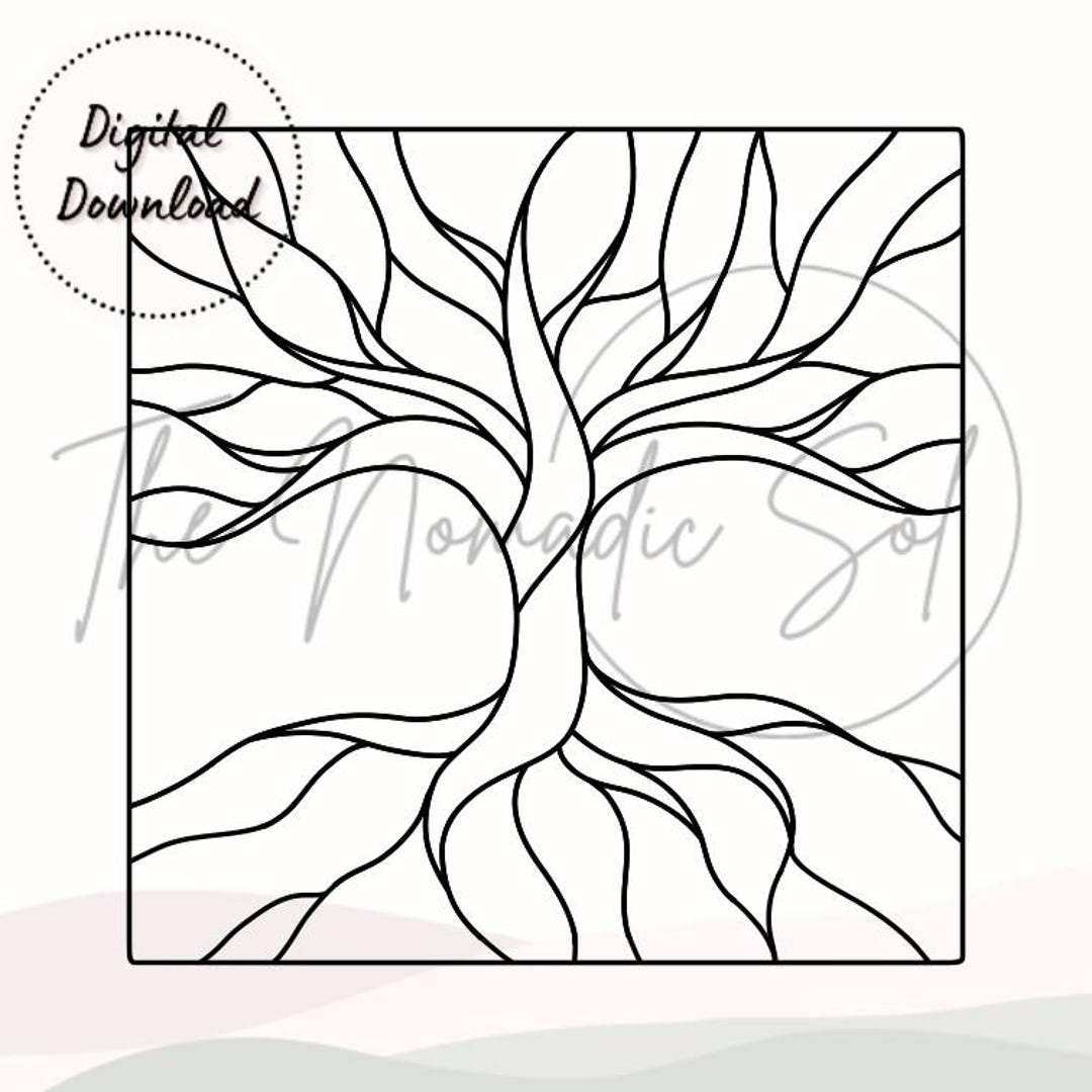 Tree of Life Panel Pattern Stained Glass PDF Digital File - Etsy