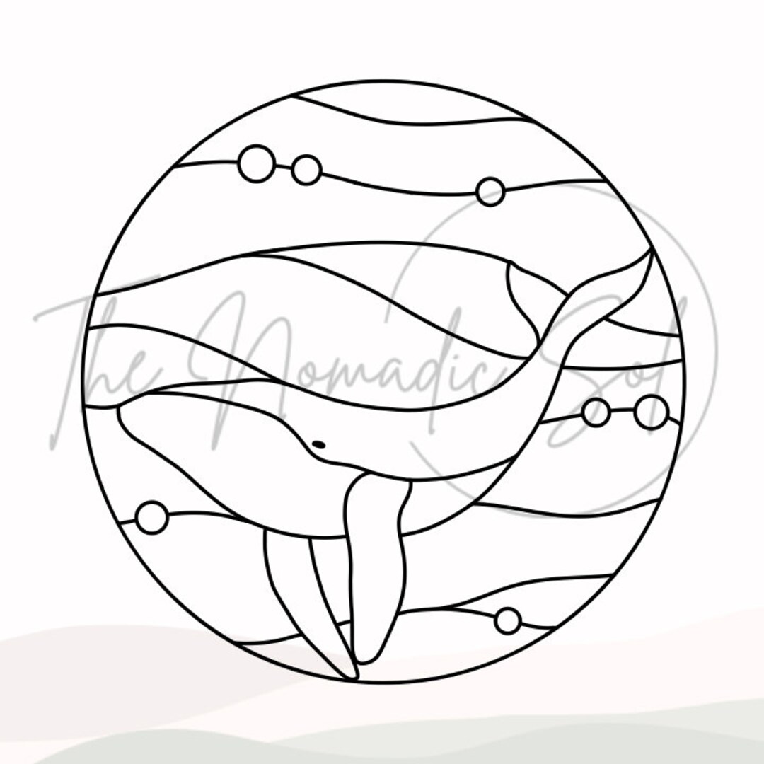 Abstract Humpback Whale Pattern Stained Glass PDF Digital File - Etsy