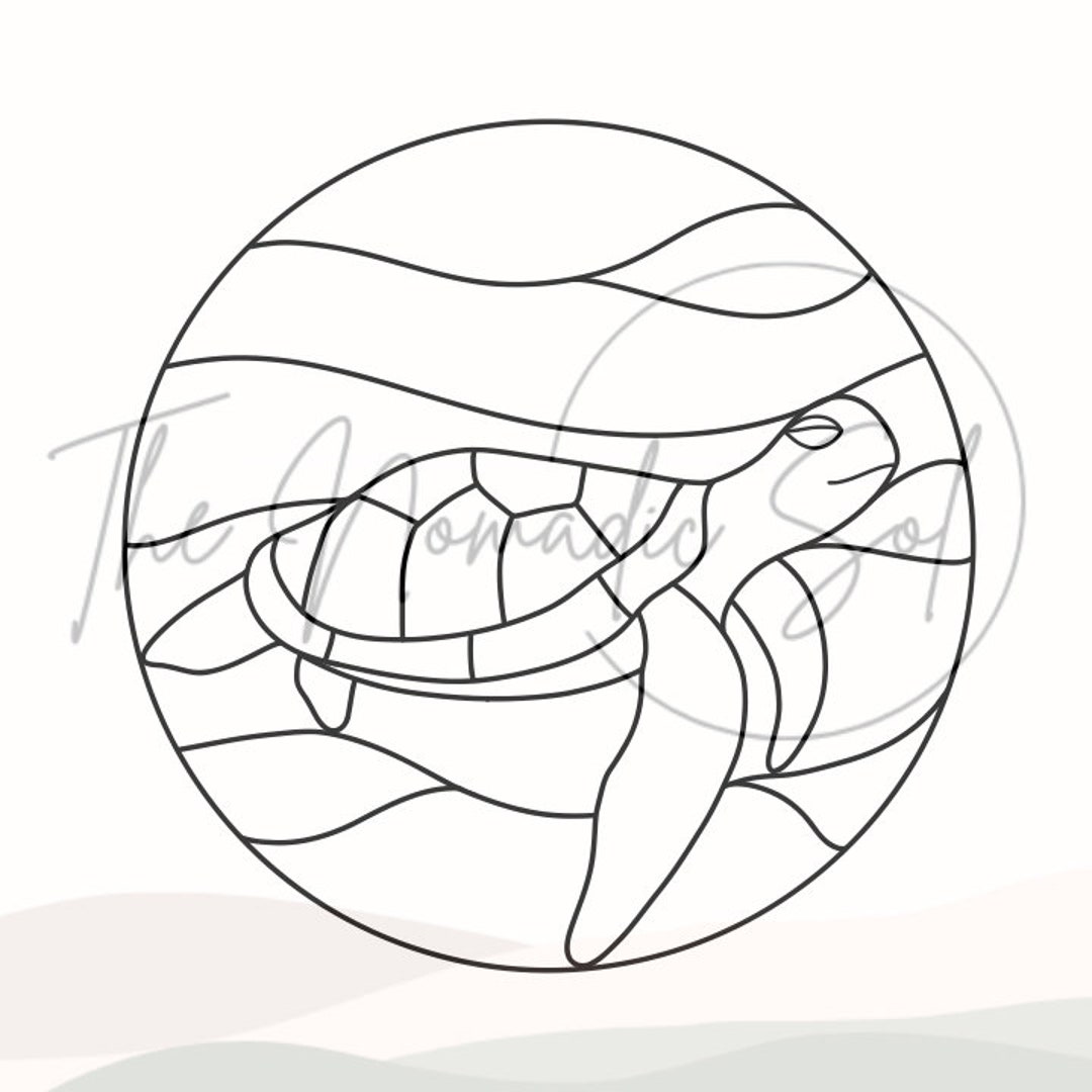 Sea Turtle Pattern Stained Glass PDF Digital File - Etsy