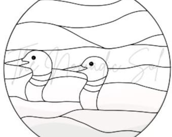 Cloudy Moon Sky Pattern Stained Glass PDF Digital File - Etsy