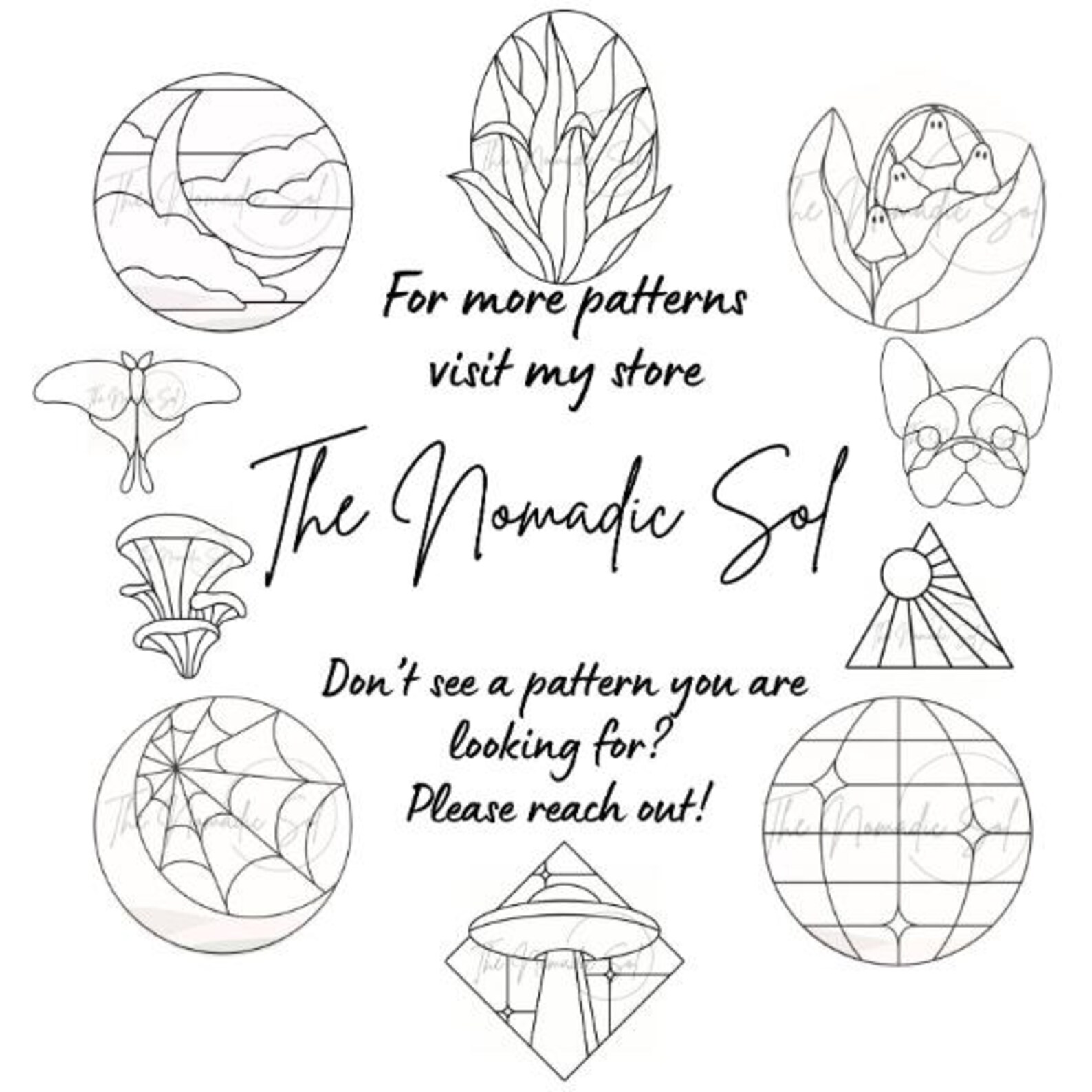 Plant Stake Pattern Bundle Stained Glass PDF PNG JPG Digital File - Etsy