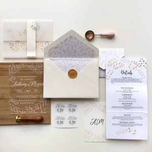 Acrylic Wedding Invitation With Ivory Envelope and Elegant - Etsy