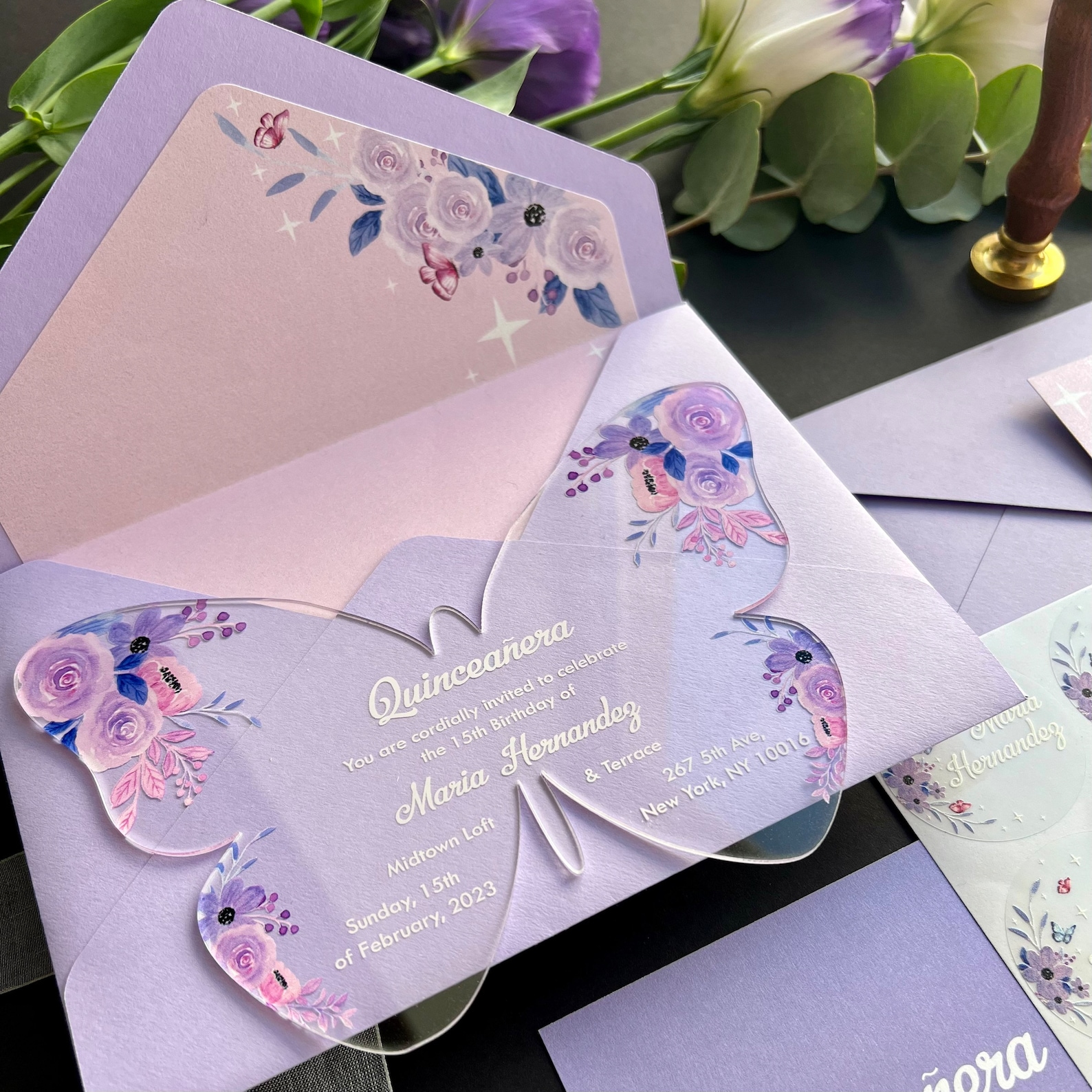 Butterfly Quinceanera Invitations Acrylic Butterfly Invites - Etsy