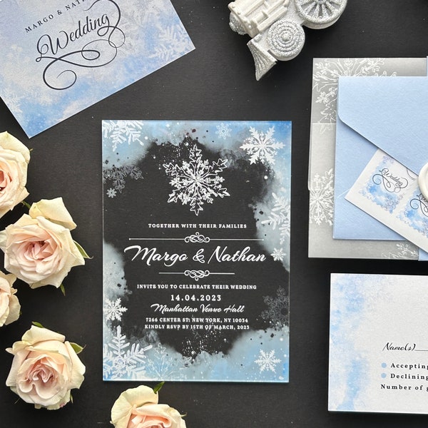 Acrylic Winter Wedding Invitation - Etsy