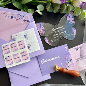 Butterfly Quinceanera Invitations Acrylic Butterfly Invites - Etsy