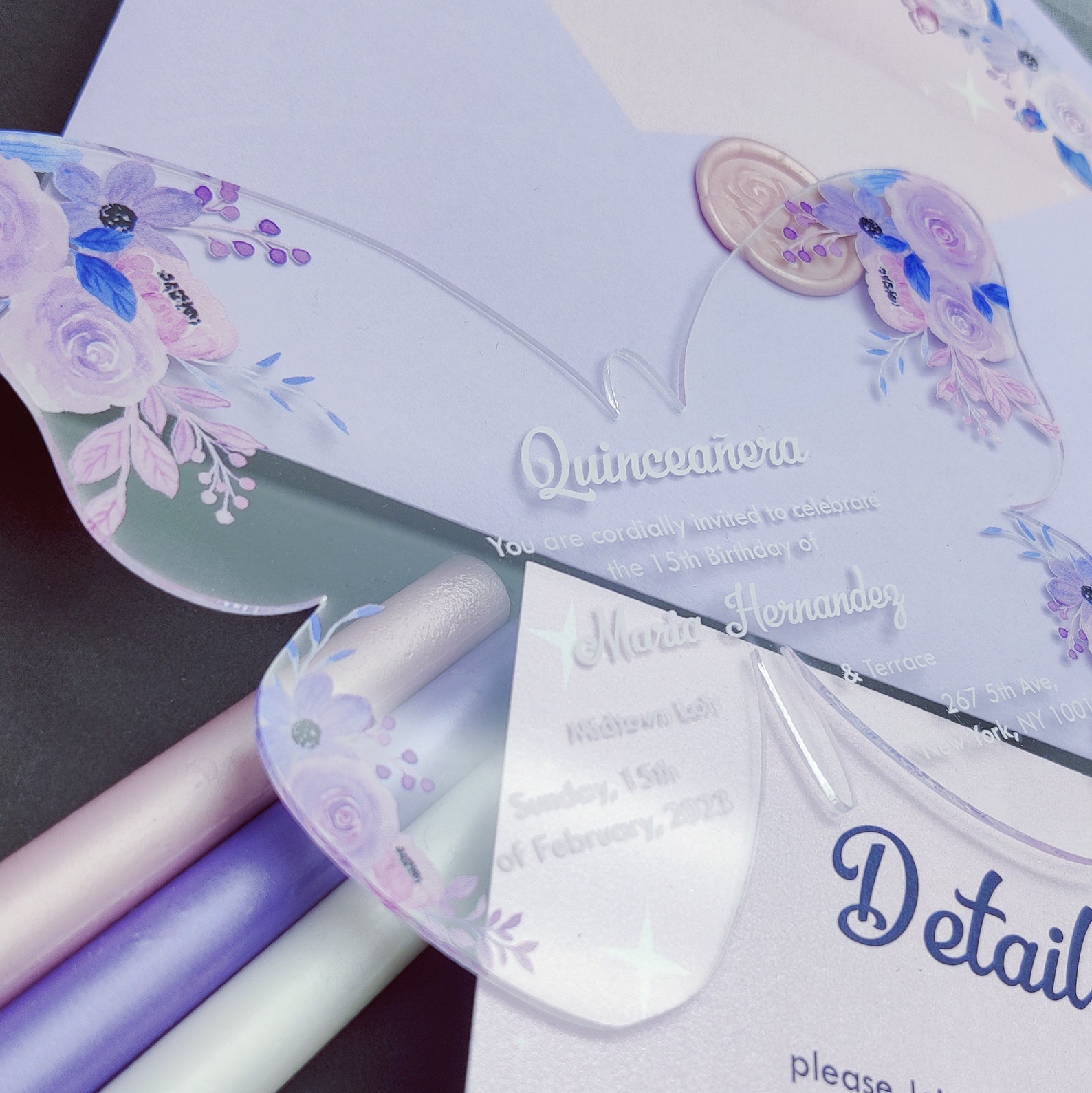 Butterfly Quinceanera Invitations Acrylic Butterfly Invites - Etsy