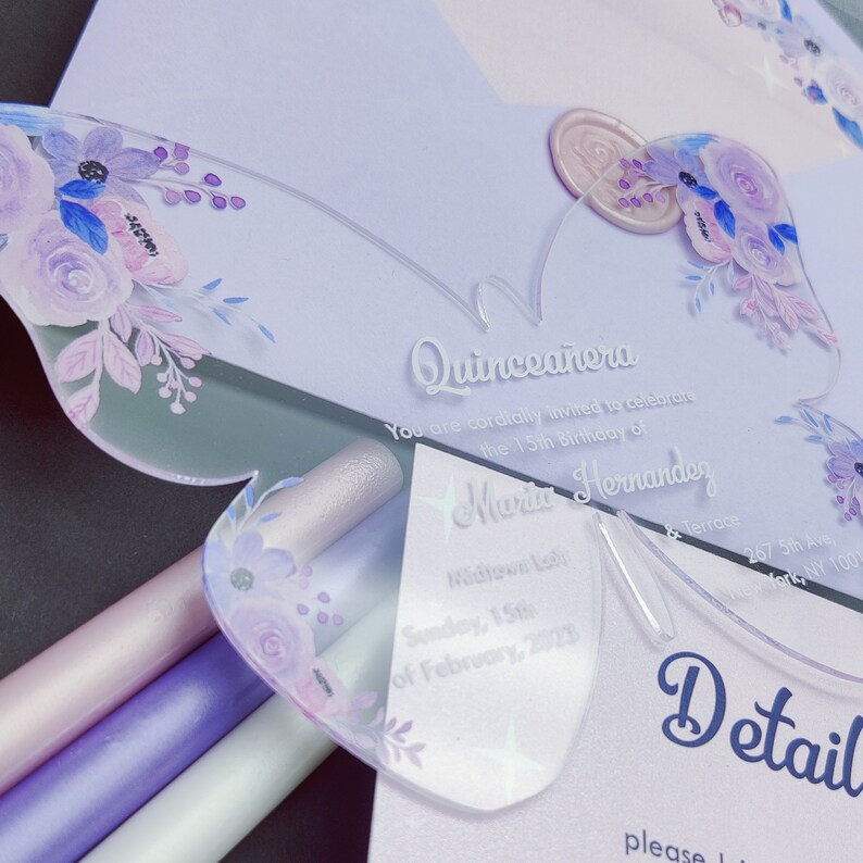 Butterfly Quinceanera Invitations Acrylic Butterfly Invites - Etsy
