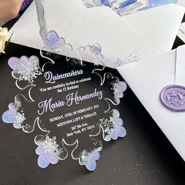 Snowflake Birthday Invitation - Etsy
