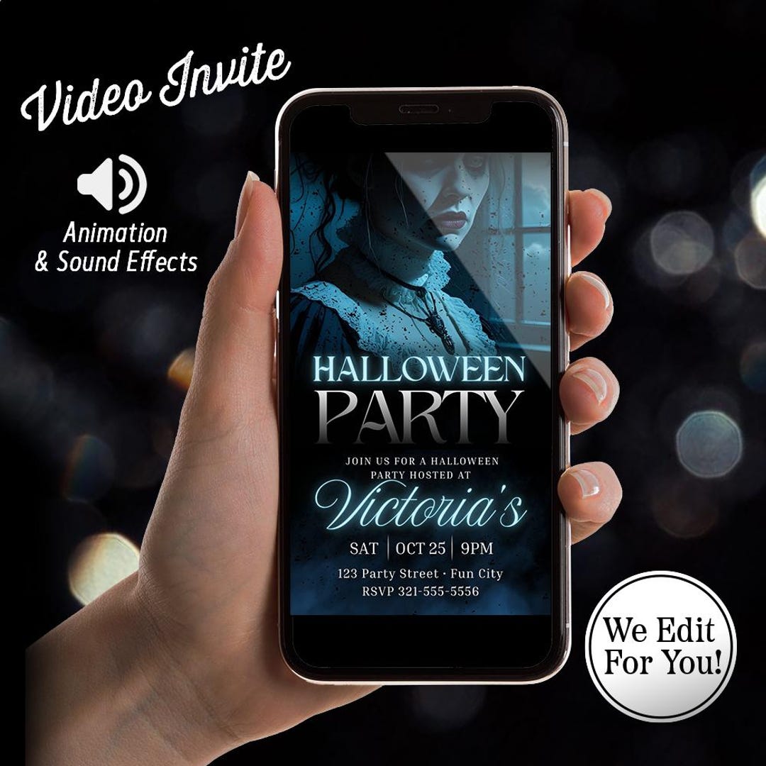 Victorian Halloween Party Invitation Digital | Spooky Ghost Hostess ...