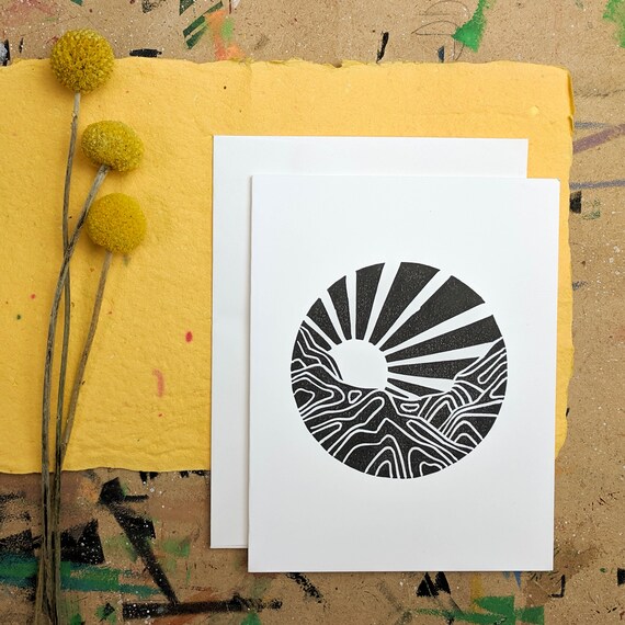 Block print cards Variety cards Handmade cards Hand printed cards All ...