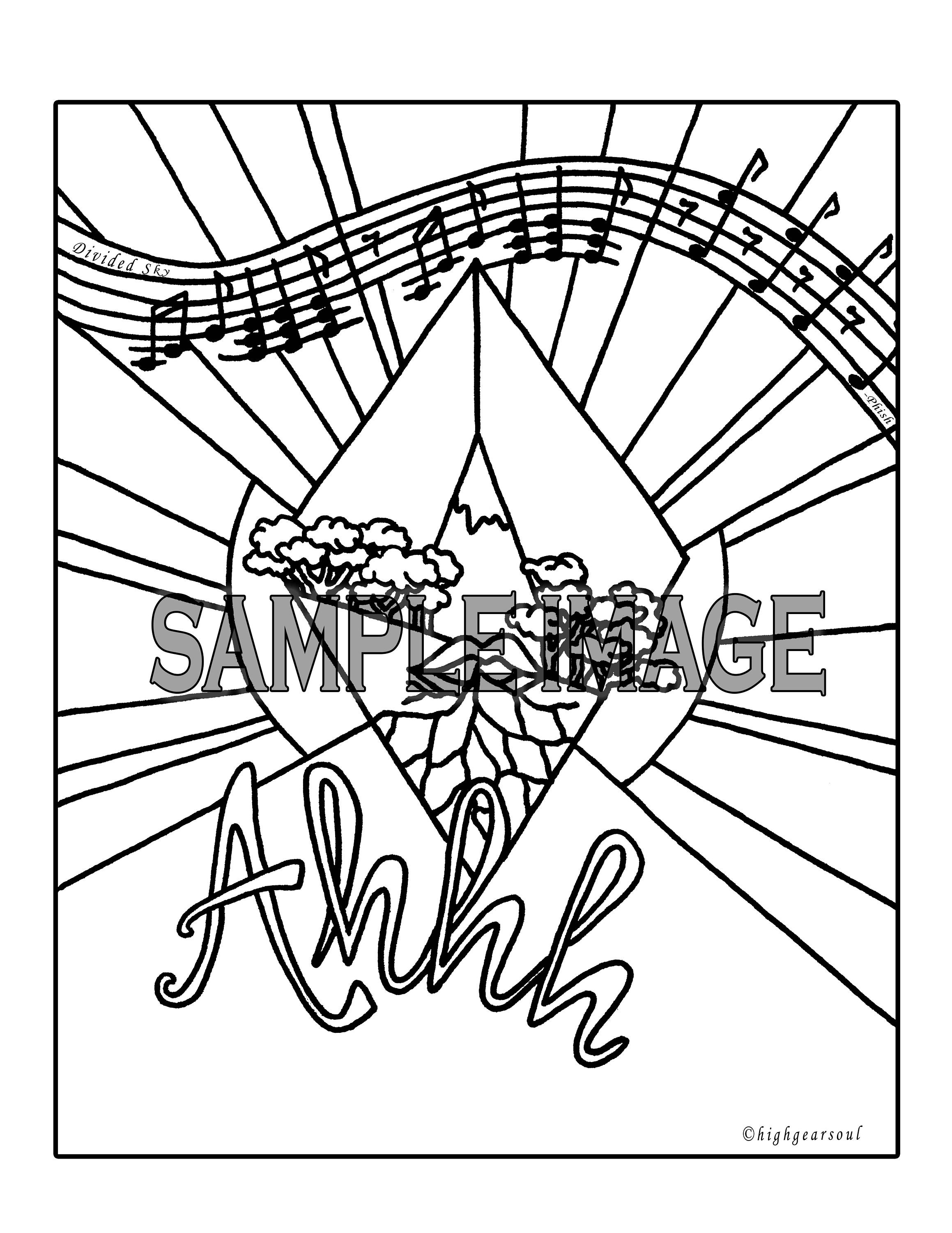 Coloring Sheet | Phish - Divided Sky | Digital Downloads ONLY - Etsy UK