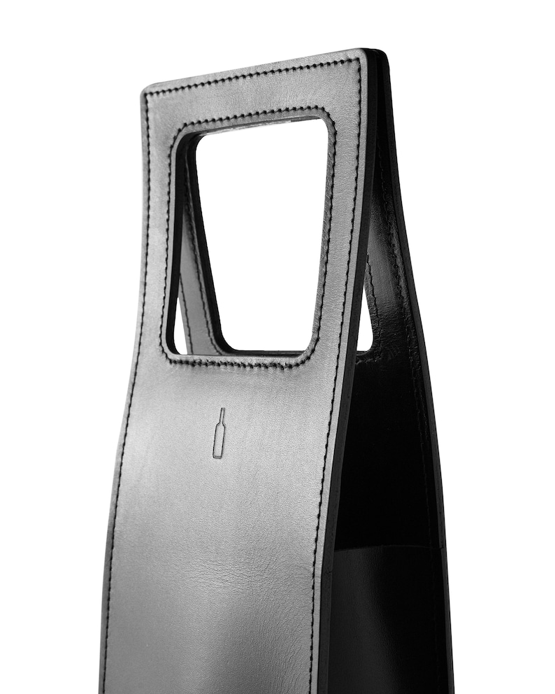 Sych Handcrafted Leather Wine Caddy, Elegant Wine Holder, Sych Studio ...