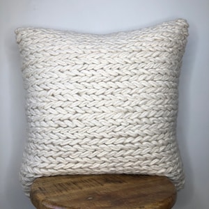 Cream or White Wool Braided Pillow Cover 20 Inch or 16 X 26 - Etsy