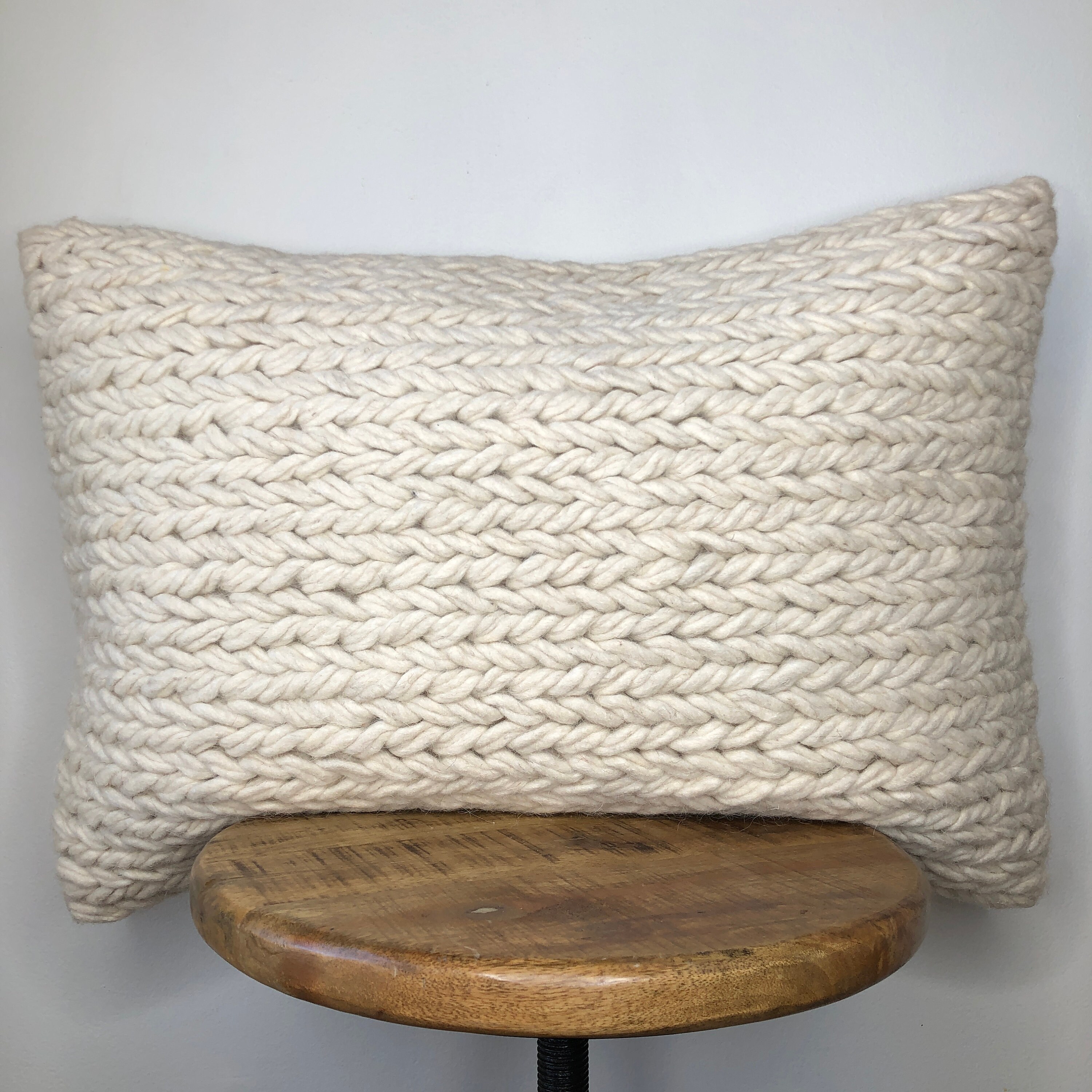 Cream or White Wool Braided Pillow Cover 20 Inch or 16 X 26 | Etsy