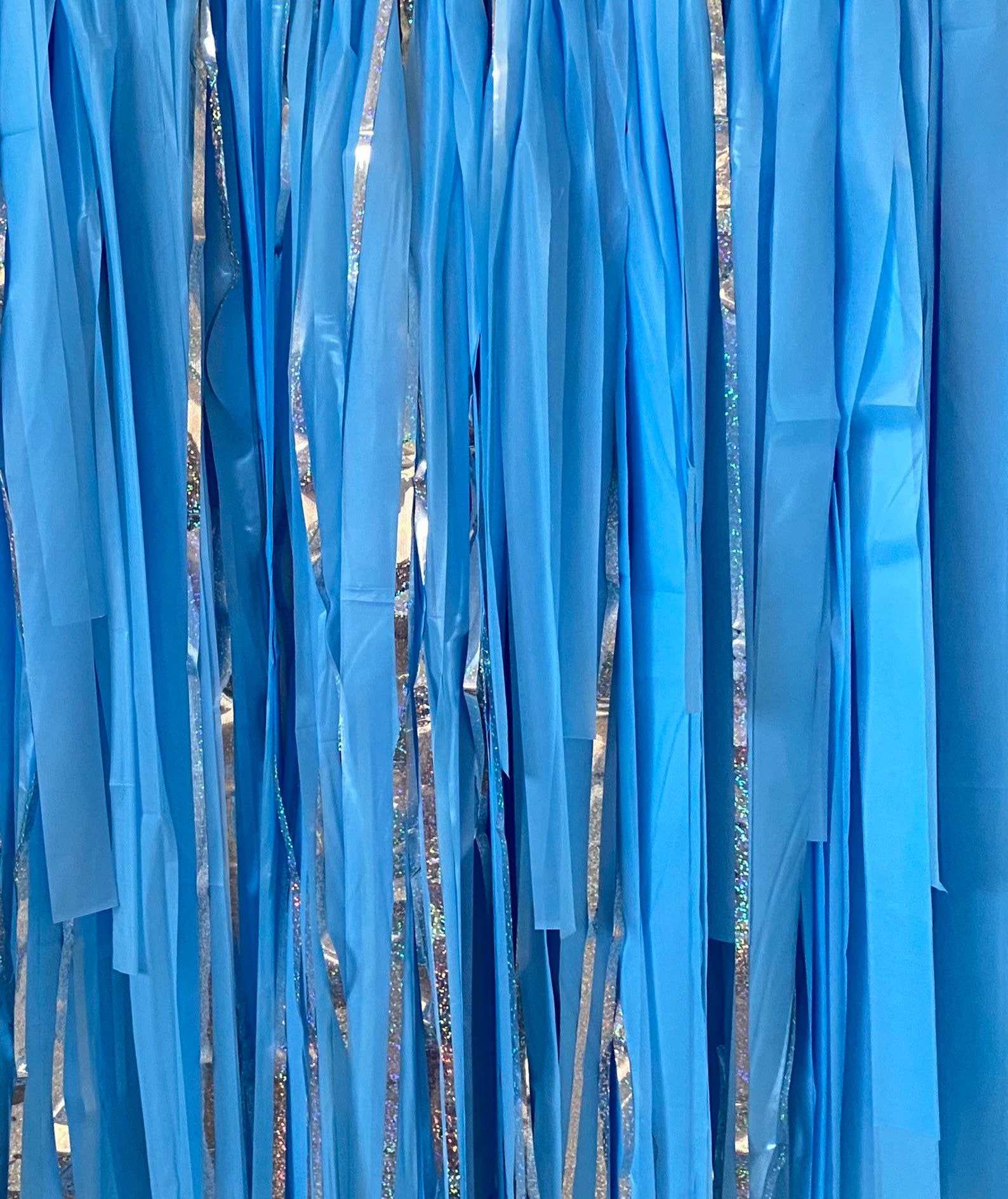 Streamer Backdrop, Fringe Backdrop, Sky Backdrop, Blue Fringe Garland ...