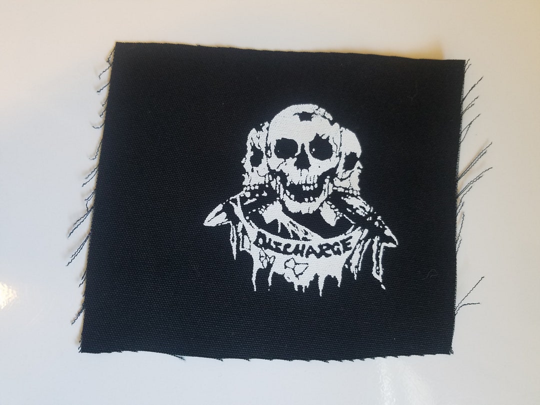 Discharge Skulls Cloth Patch - Etsy