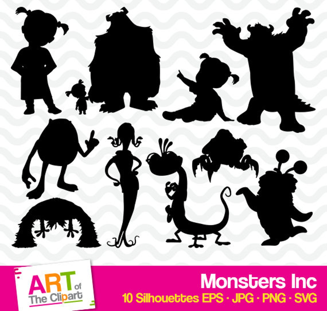 Monsters Inc. Silhouettes SVG Files for Cricut and Cameo | Etsy