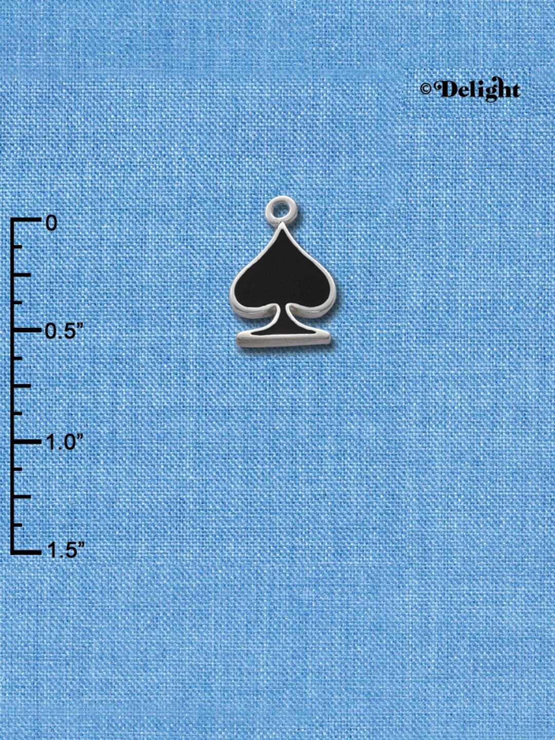 Black Enamel Spade Charm: Silver Plated Card Suit (20mm) - Etsy