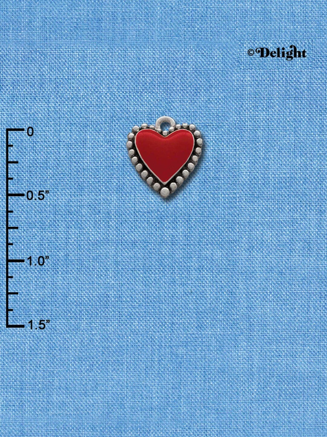 Red Enamel Heart Charm: Silver Plated Beaded Border, Love Jewelry - Etsy