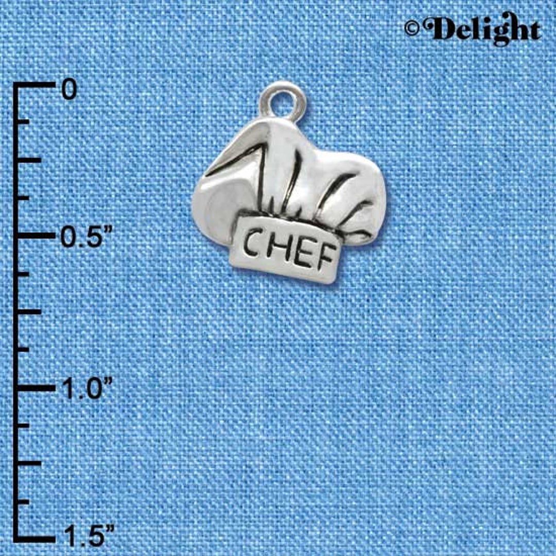 C2599 Tlf Chef Hat Silver Plated Charm Chef Charmcooking - Etsy