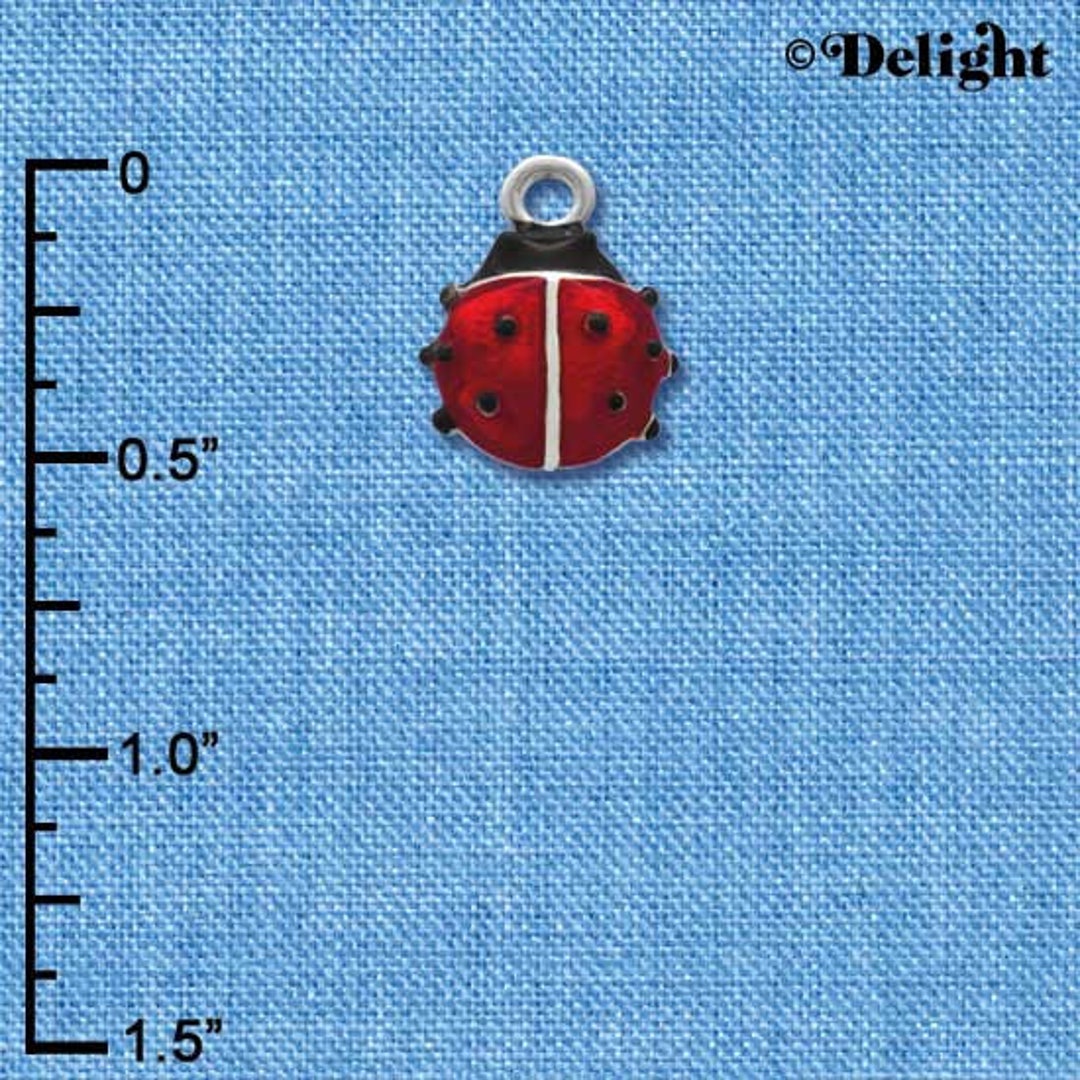 Ladybug Charm,c1962 Mini Red Translucent Ladybug Silver Plated Charm ...