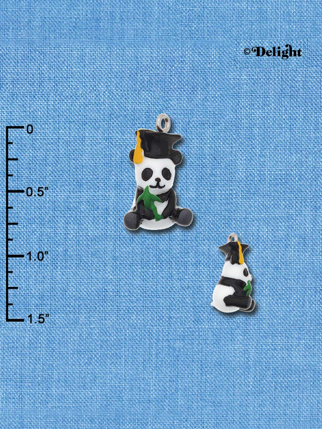 N1183+ Cute Panda Bear Graduate - 3-D Hand Painted Resin Charm ...