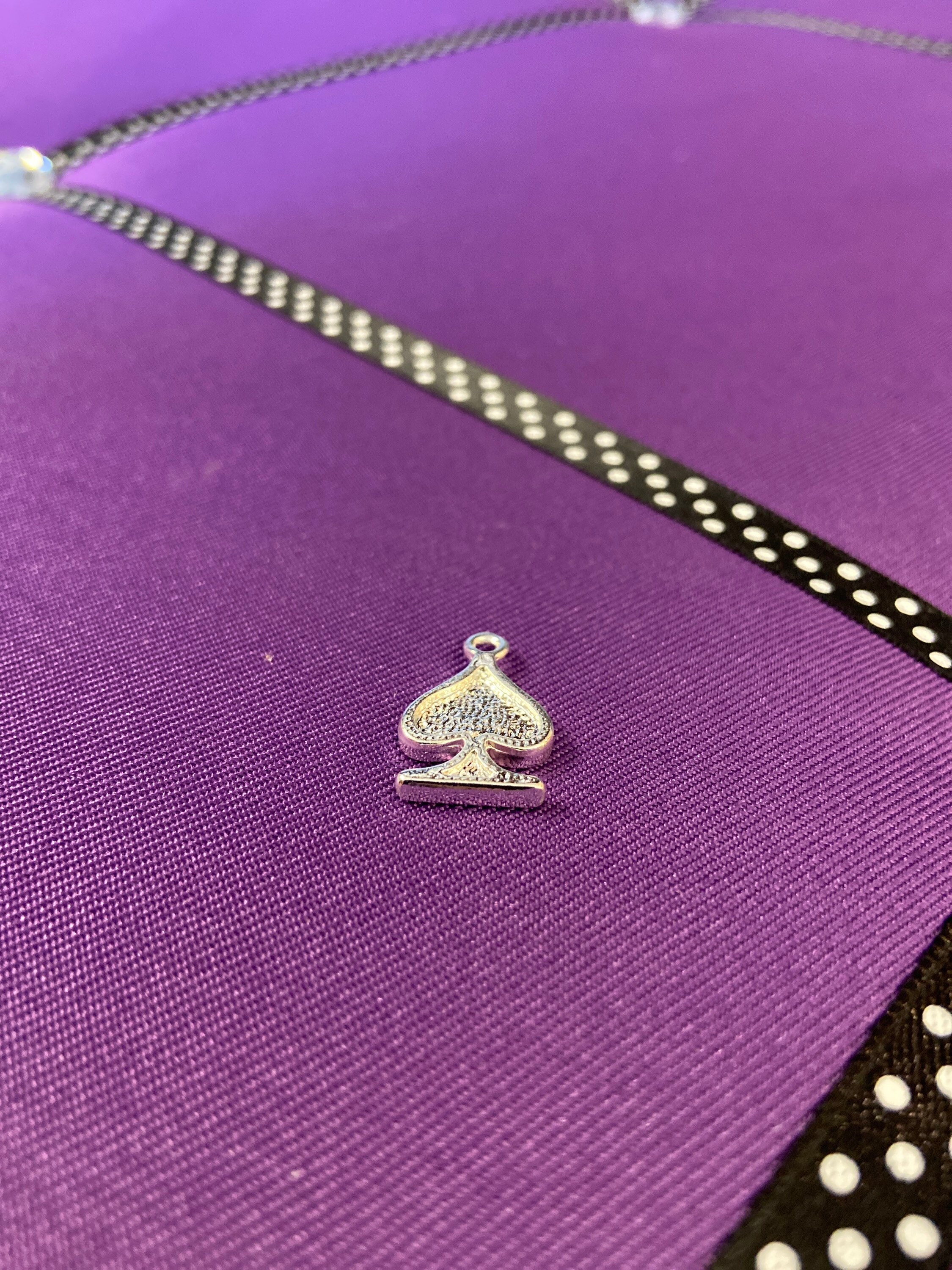 Black Enamel Spade Charm: Silver Plated Card Suit (20mm) - Etsy