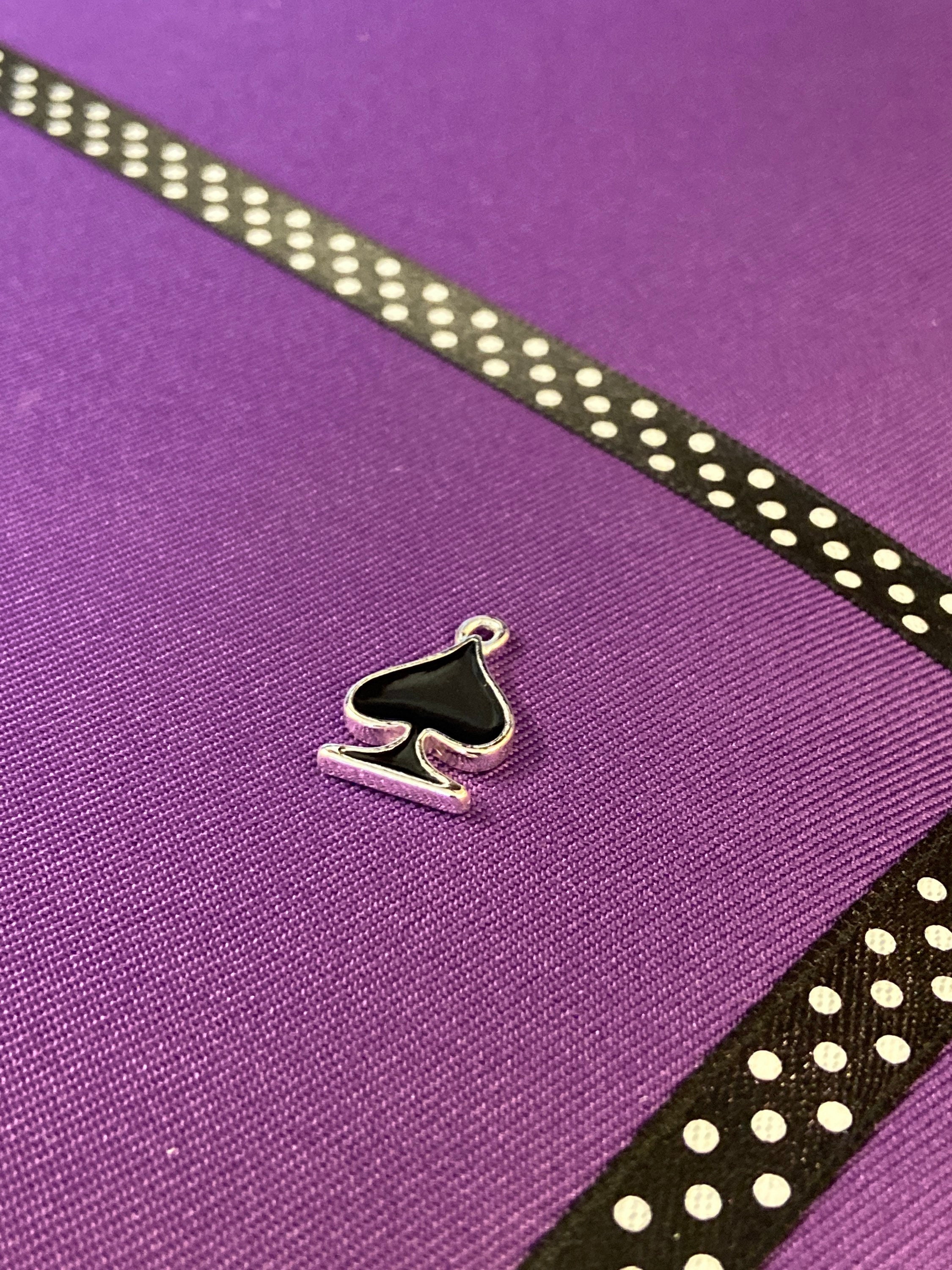 Black Enamel Spade Charm: Silver Plated Card Suit (20mm) - Etsy