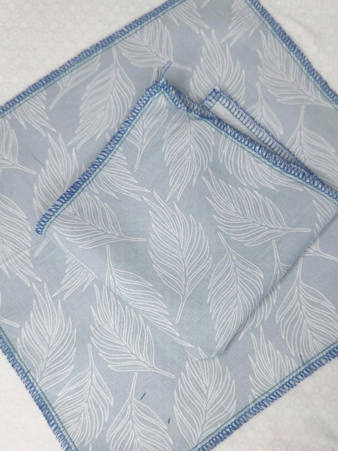 Set of 2 Leaf Dusty Blue Style Napkins - Etsy