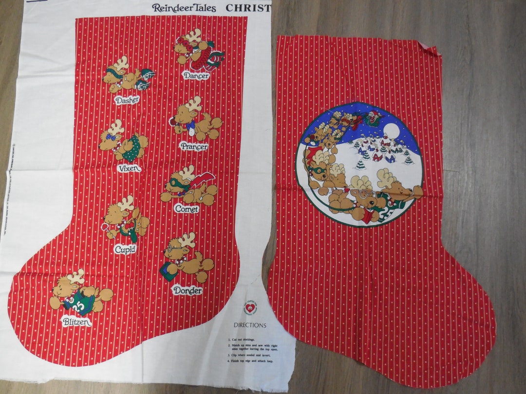 Jumbo Christmas Stocking Craft Panel reindeer - Etsy