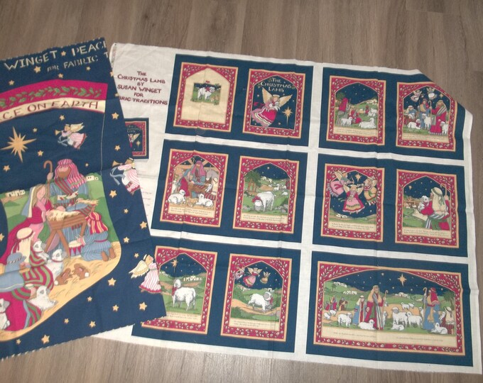 Susan Winget the Christmas Lamb Fabric Cloth Book Panel & Nativity ...
