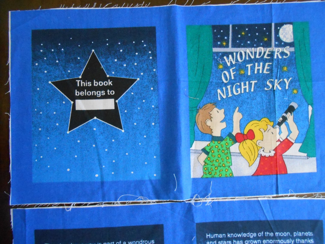 Wonders of the Night Sky Cloth Book Fabric Craft Panel - Etsy