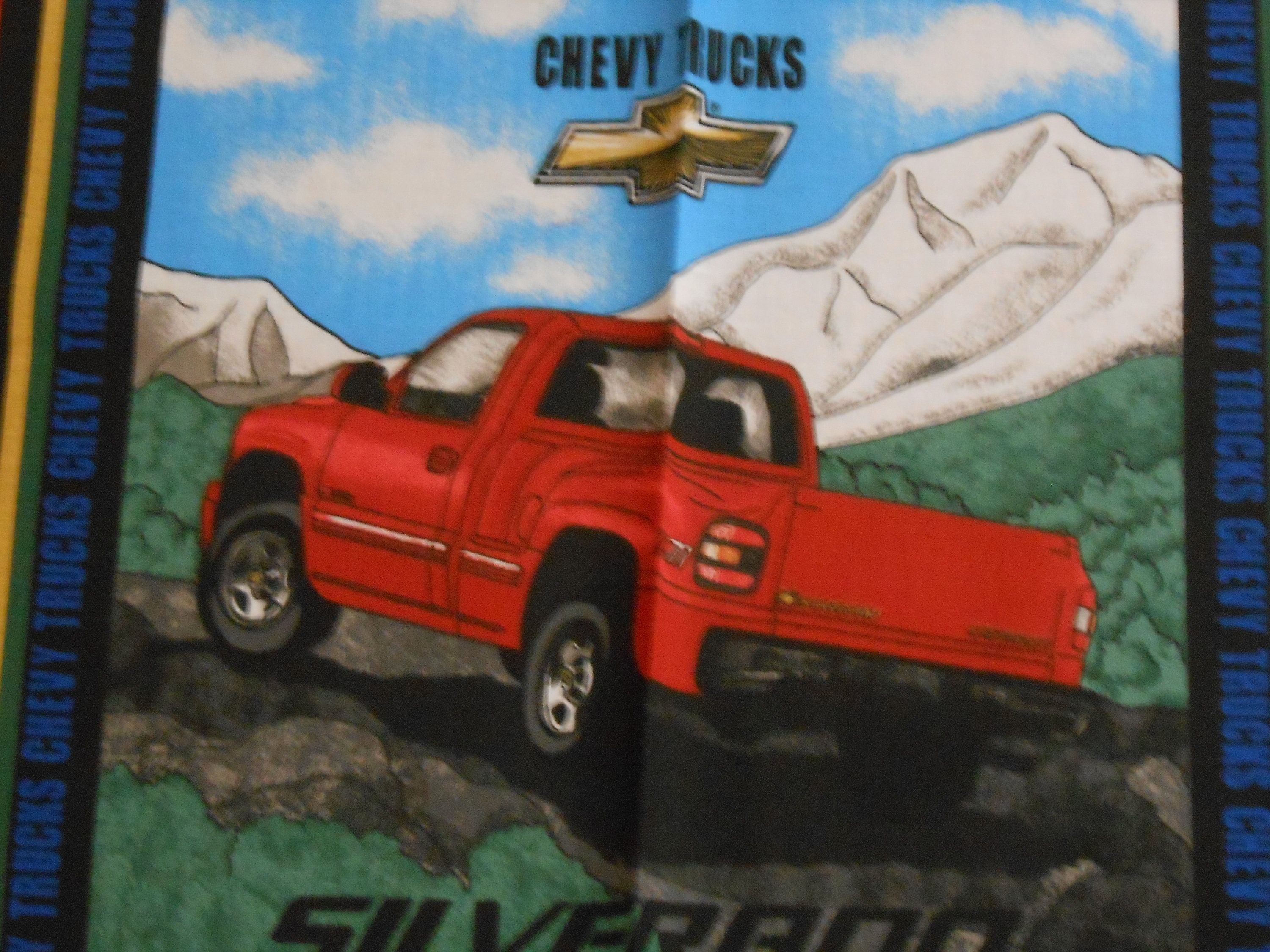 CHEVY SILVERADO TRUCK S10 Chevrolet Quilt Pillow Blocks Cut Cotton ...