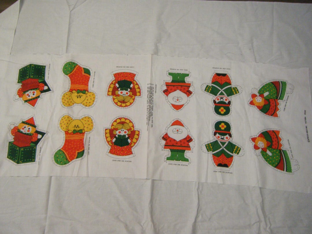 2 Vintage Springs Mills Inc Sew Stuff Christmas Ornaments Craft Panels ...