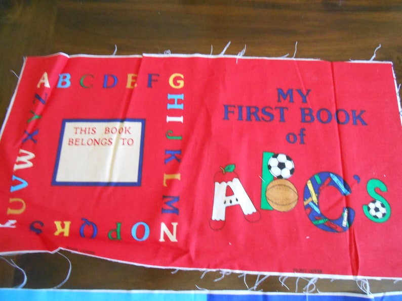 Vintage My First Book of Abc's School Them Fabric Cloth Book Craft ...
