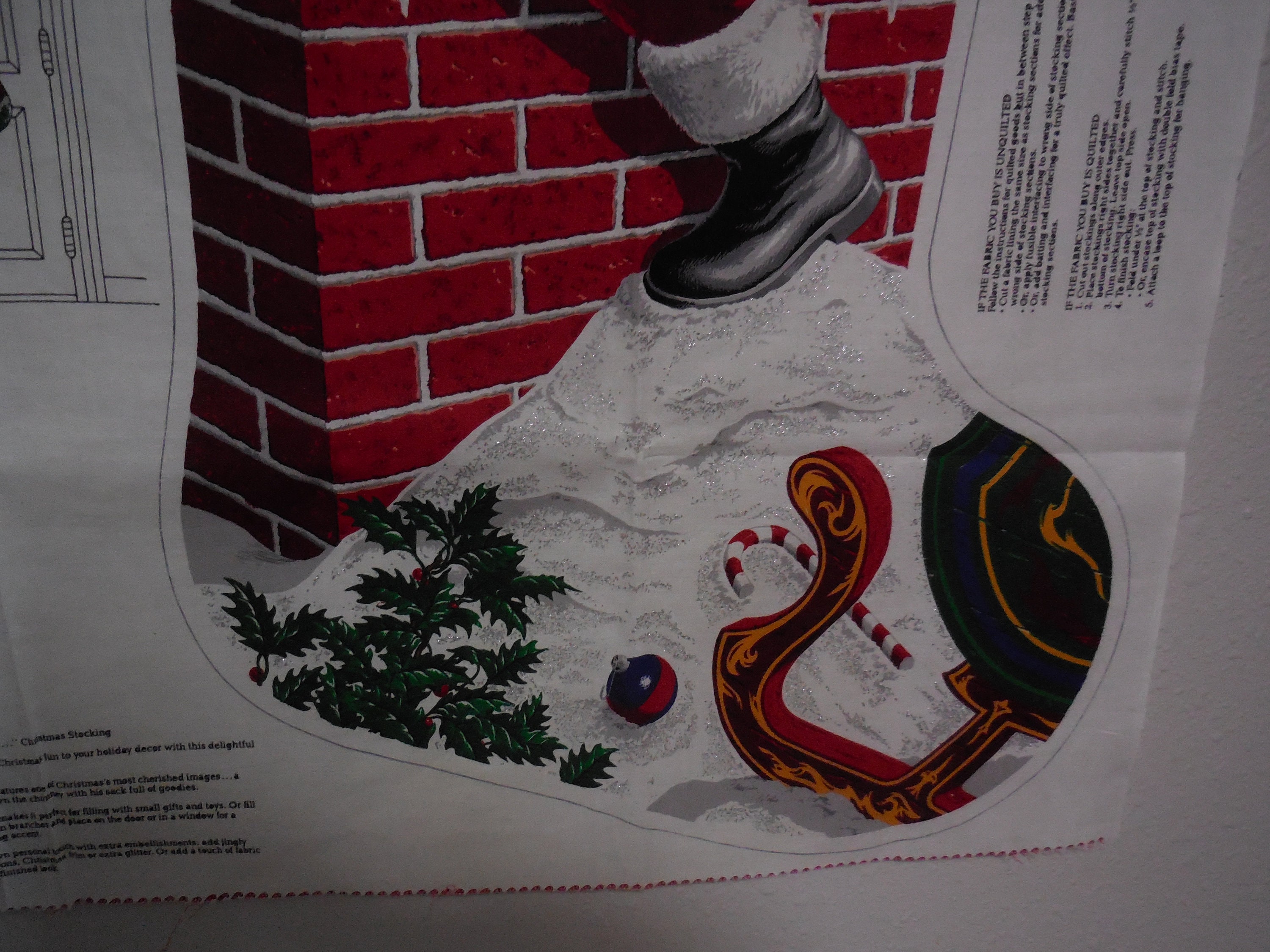 Vintage Cranston Santa's Visit Jumbo Christmas Stocking Craft Panel - Etsy