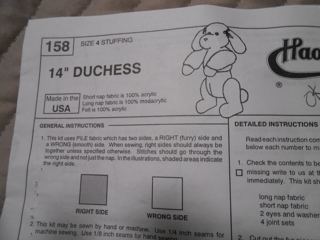 Vintage Haan Crafts 14 Duchess Poodle Dog Push Animal Kit - Etsy