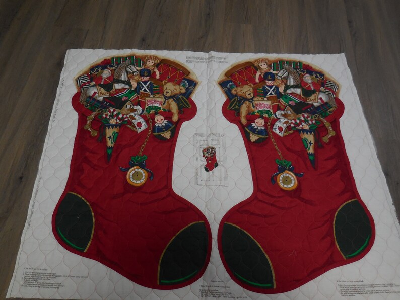 Home for the Holidays Jumbo Christmas Stocking Craft Panel Quilted ...