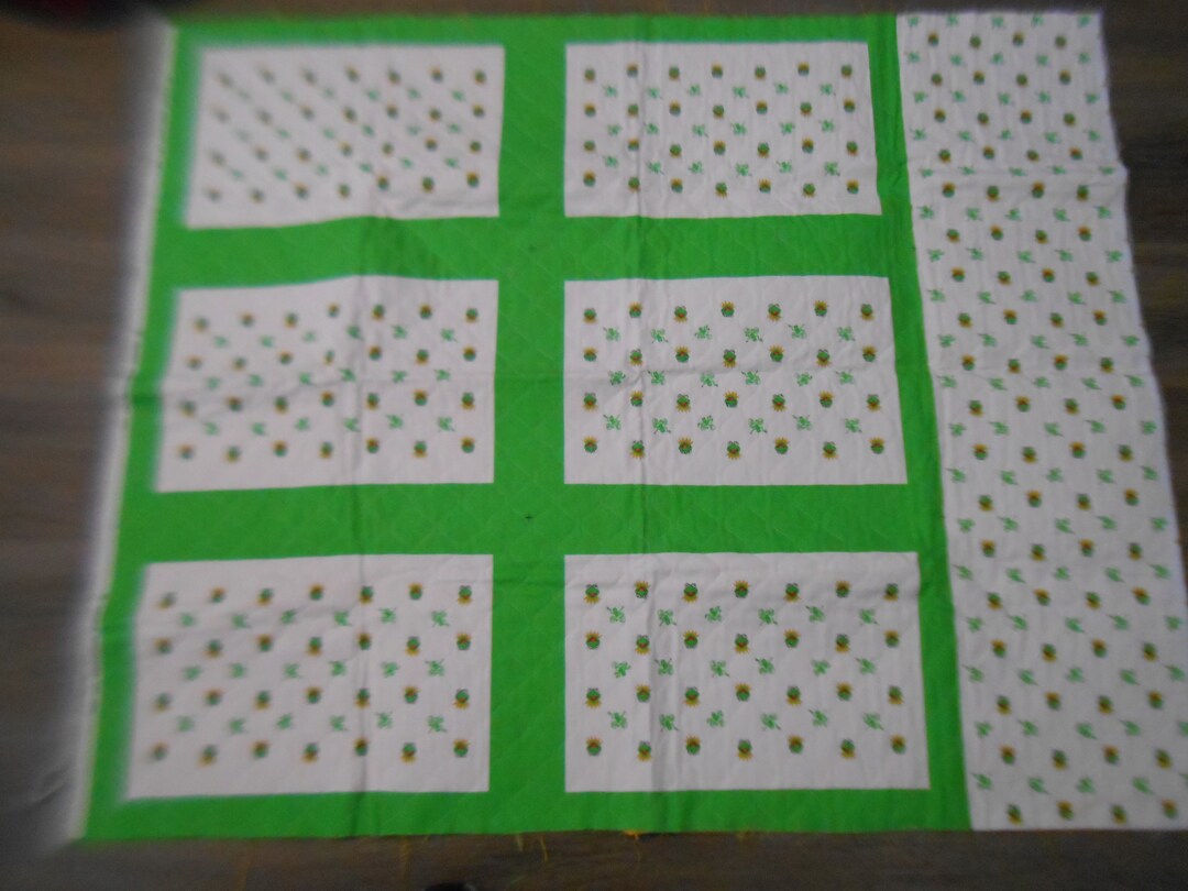1980 Henson Associates Inc Kermit the Frog Double Quilted Cotton Fabric ...