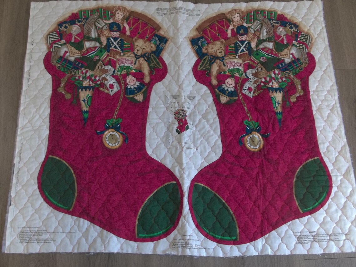 Home for the Holidays Jumbo Christmas Stocking Craft Panel Quilted - Etsy