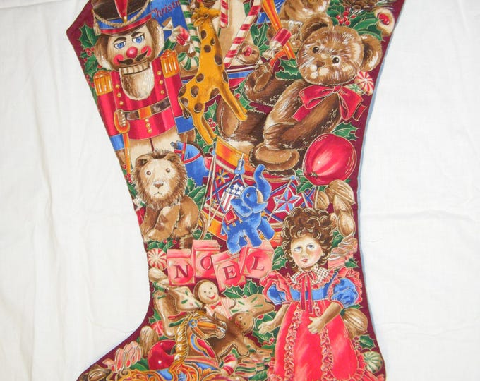 Vintage Cranston Toyland Jumbo Christmas Stocking 32" Handcrafted - Etsy